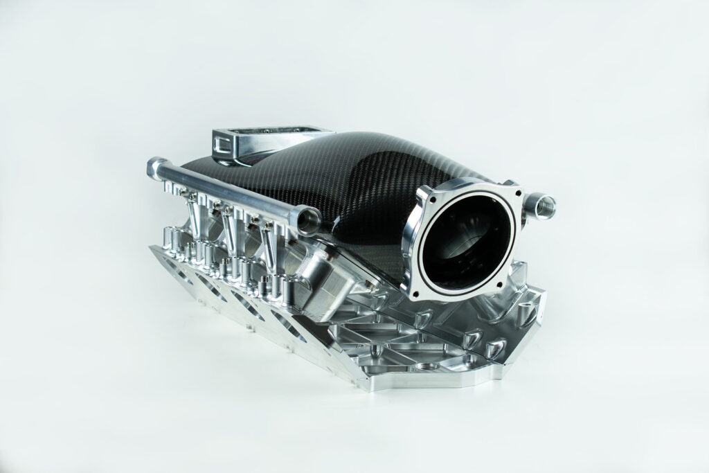 GM SMALL BLOCK CARBON INTAKE (DOUBLE INJECTOR) - TTR CNC USA