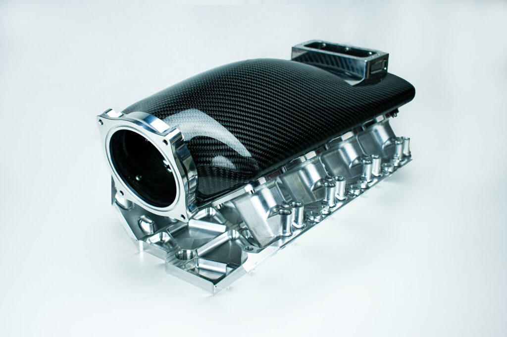GM SMALL BLOCK CARBON INTAKE (DOUBLE INJECTOR) - TTR CNC USA