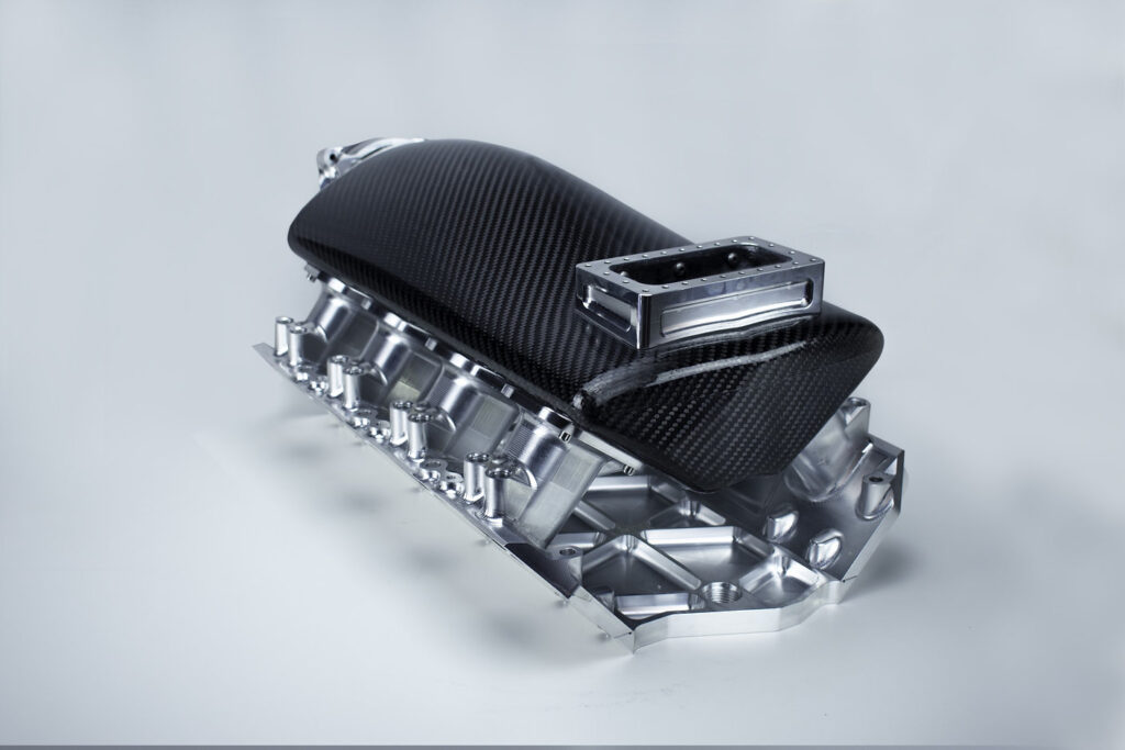 GM SMALL BLOCK CARBON INTAKE (DOUBLE INJECTOR) - TTR CNC USA